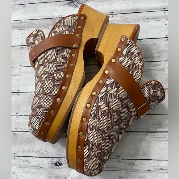 Coach | Shoes | Coach Finlay Clog In Signature Jacquard | Poshmark